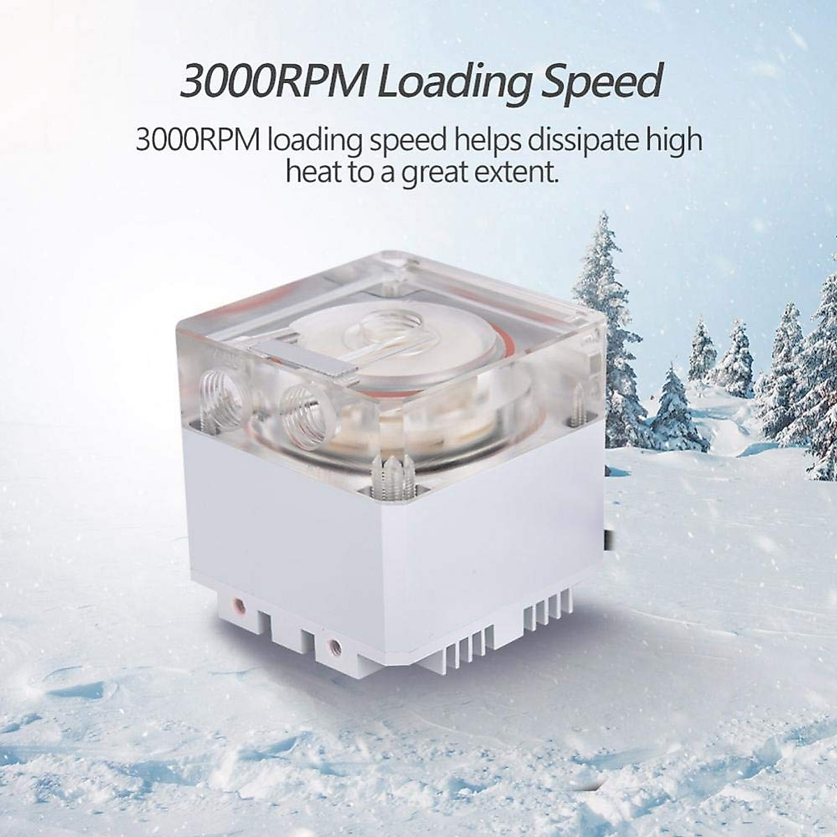 CPU Water Cooling Pump,3000RPM Fast Heat Dissipation Computer Pump 800L/H 3.5 Meters Pump Head PC Pump (White)