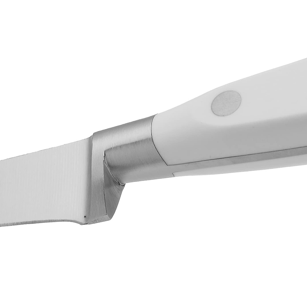 ARCOS Forged Slicing Knife / Ham Knife 10 Inch Nitrum Stainless Steel and 250 mm blade. Ergonomic Polyoxymethylene POM Handle. Series Riviera Blanc. Thin blade with a characteristic smooth edge. Color White.