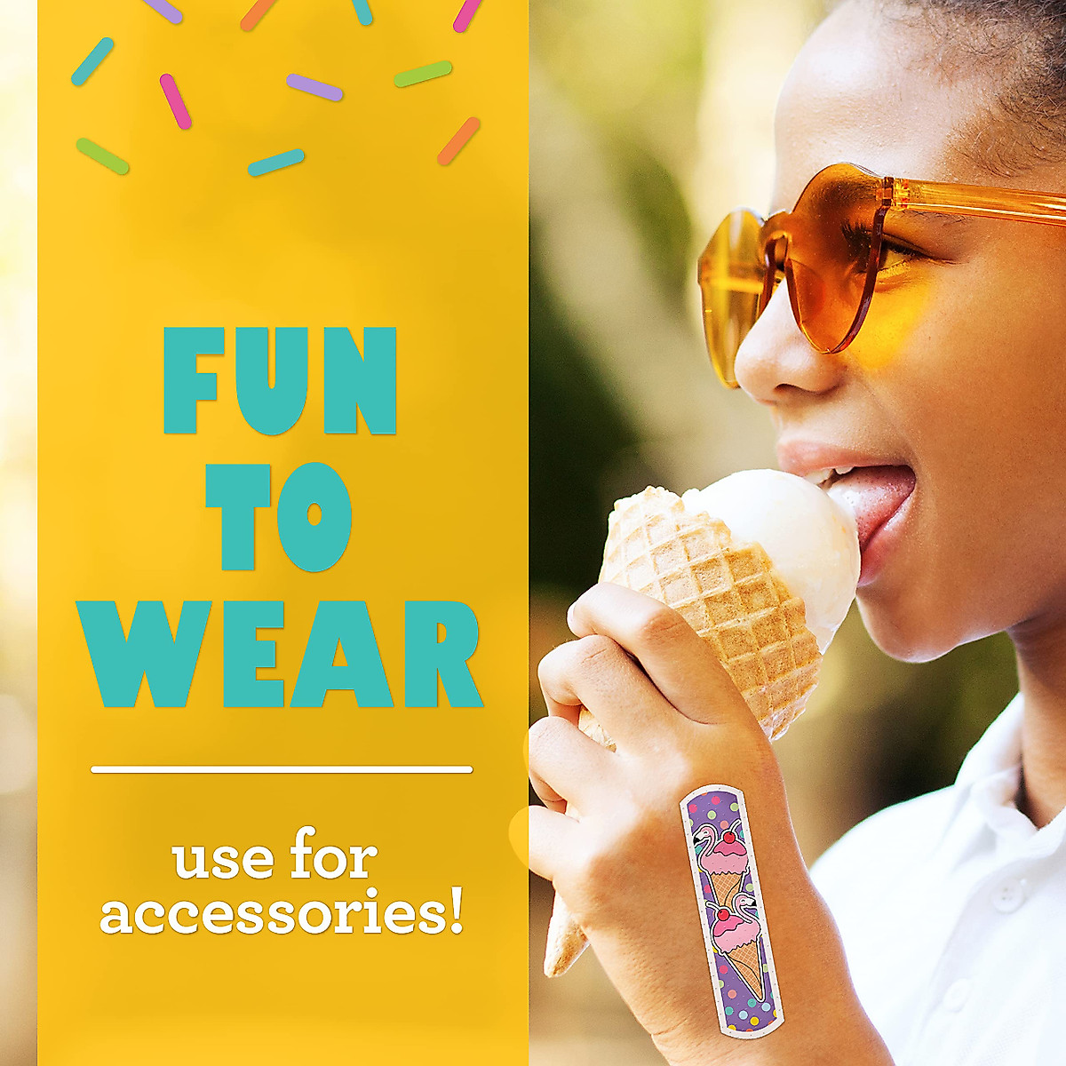 Yummy Animal Kids Bandages, 100 ct Super Cute Designs | Wear Like Stickers, Adhesive Bandages for Minor Cuts, Scrapes, Burns. Easter Basket Stuffers for Kids & Toddlers