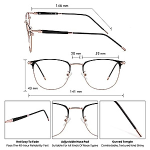 GUDVUE Blue Light Glasses, Computer/Gaming/TV/Phones Glasses for Women/men, Anti Glare/UV400/Eye Strain, Rose Gold