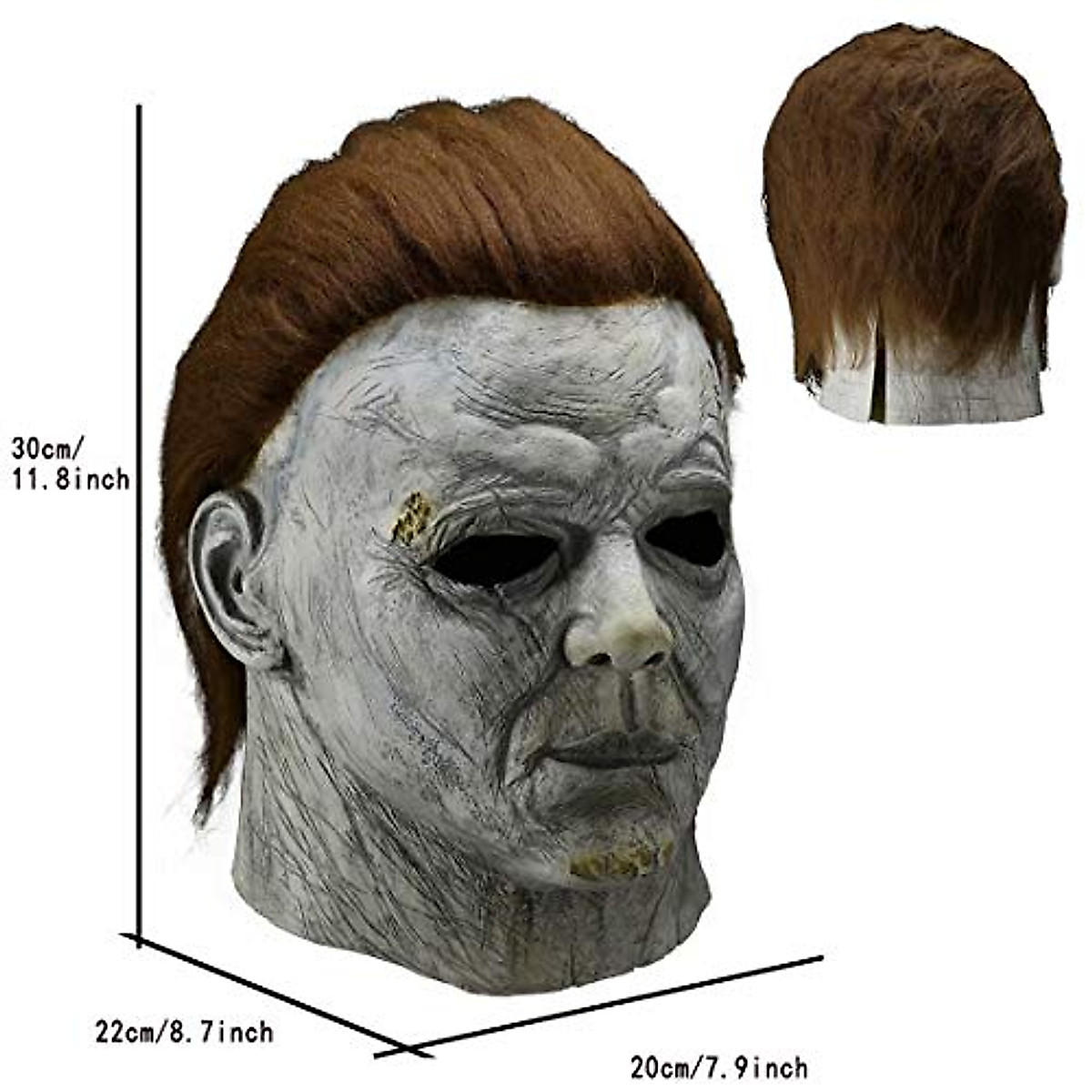 Bulex LED Light up Michael Myers Mask Scary Halloween Murderer Killer Mask Creepy Full Head Latex Mask Horror Cosplay Costume