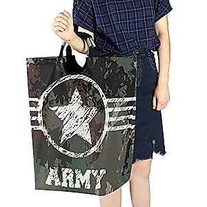 DOMIKING Military Camouflage Army Laundry Hamper 12.6x11x22.7Inch Collapsible Organizer Basket Clothes Laundry Basket Storage Organizer for Toy Collection