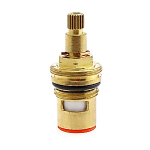 Micro Traders Replacement Tap Valves Brass Ceramic Disc Insert Gland Cartridge Cold/Hot Water 1/4 Quarter Turn 20 Teeth G 1/2Inch