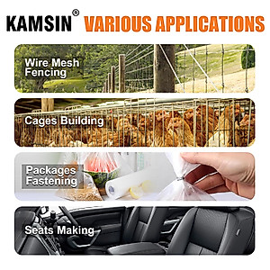 Kamsin K-SC7E 15 Gauge Pneumatic Hog Ring Gun 3/4-Inch Crown Long Nose Air Power C Ring Gun, 7-8mm Closure Diameter Hog Ring Stapler, C Ring Stapler Fencing Tool for Spring Mattress, Cages, Car Seat