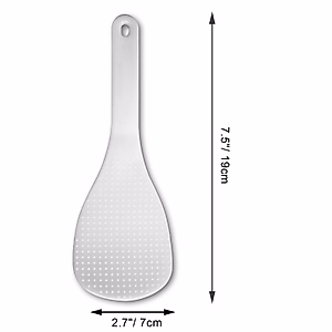 Vonty 2pcs Plastic Rice Paddle Spoon 7.5 Inch, White