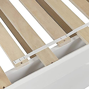 Merax Wooden Daybed Extendable Bed with Trundle, Sofa Bed for Bedroom Living Room, Can be Expanded from Twin Size to King Size (White)