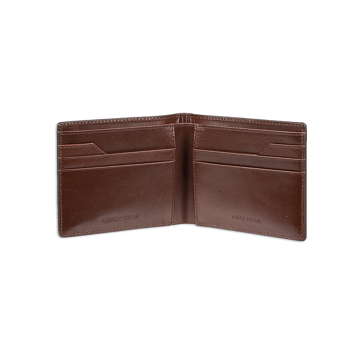 Cole Haan Men's RFID Slim Billfold Wallet, Tan Stitch, One Size