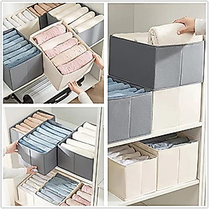 Clothes Drawer Organizer, 7 Grids Wardrobe Clothes Organizer for Weekly Clothes Organizer for Kids Stackable Jean Sweater Pants Organizer for Closet Sturdy Not Easy To Deform