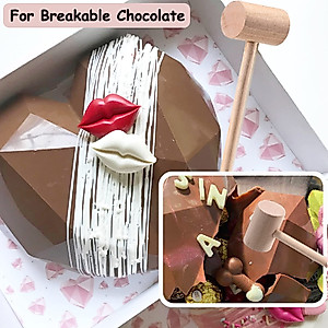 16 Pack Mini Wooden Hammer for Chocolate Breakable Heart, Seafood Shellfish Crab Lobster Cracking Tool, Small Solid Hardwood Mallet, Craft Tools, Party Game Props