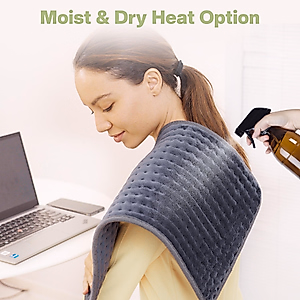 Snailax Heating Pad for Back Pain Relief, FSA HSA Eligible, Electric Heating Pads with Auto Shut Off Large for Neck, Shoulder, Knee, Leg, Cramps, Ideal Gifts for Woman, Man, Mom, Dad, Grey