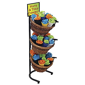 Floor Standing Merchandising Rack with 3 Baskets , K-1430-3B