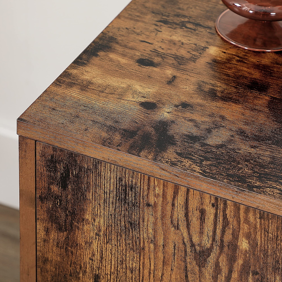 VASAGLE Retro TV Stand for Televisions up to 42 Inches, Mid-Century Modern Entertainment Center, 43.4”, Rustic Brown