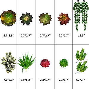 Luxsego Artificial Succulents - 19 Pack Fake Succulents Arrangement for DIY, Realistic Unpotted Faux Succulents Plants Decor for Home, Bathroom, Wedding, Garden, Office, Indoor and Outdoor