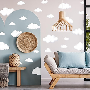 Watercolor Clouds Wall Decals - Boho Cloud Wall Stickers for Baby Boys or Girls Room Decor, Cloud Wall Stickers Removable，Cloud Wall Nursery Playroom Decor.