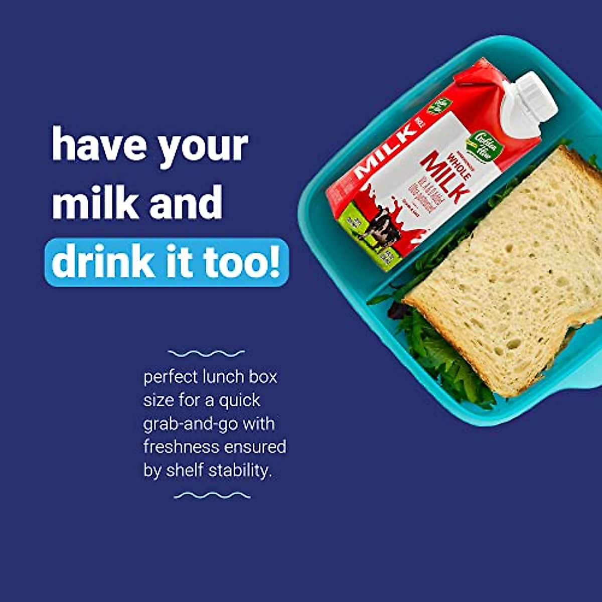 Golden Flow Shelf Stable Whole milk - UHT Boxed Milk - Fortified with Vitamins A & D –No Refrigeration Needed, Cholov Yisroel, Kosher for Passover -8 FL oz- (Pack of 12)