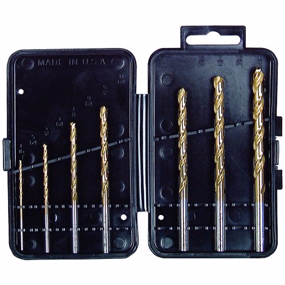 Vermont American 12383 7 Piece 1/16-Inch to 1/4-Inch Titanium Twist Drill Bit Assortment in Plastic Case