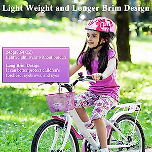Lamsion Kids Helmet Adjustable with Sports Protective Gear Set Knee Elbow Wrist Pads for Toddler Ages 3 to 8 Years Old Boys Girls Cycling Skating Scooter Helmet-(Pink Sun Flower)