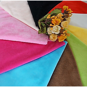 RayLineDo® 10PCS 50 * 50cm Solid Color Knitted Panne Velvet Fabric Anti Pill Fabric Patchwork Polyester Fleece Cloth for DIY Sewing Handmade Dolls