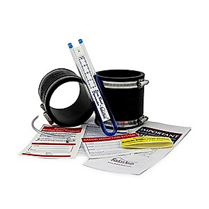 RadonAway GP501 Radon Fan & Install kit: Two 3"x3" Black Couplings & U-Tube Vacuum Gauge & Radon System Labels