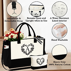 YOOLIFE Birthday Gifts for Women - Gifts for Women, Personalized Mothers Day Gifts for Mom Daughter Wife Friends, Birthday Thanksgiving Gifts for Stepmother Aunt, Monogram Beach Tote Bag for Women M