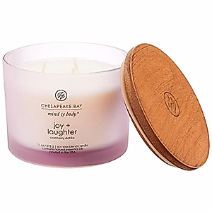 Chesapeake Bay Candle Scented Candle, Joy + Laughter (Cranberry Dahlia), Coffee Table, Orange,Pink,Red