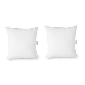 18 x 18 Throw Pillow Insert - Pack of 2 White Throw Pillows, Down Alternative Pillow Inserts for Decorative Pillow Covers, Throw Pillows for Bed, Couch Pillows for Living Room