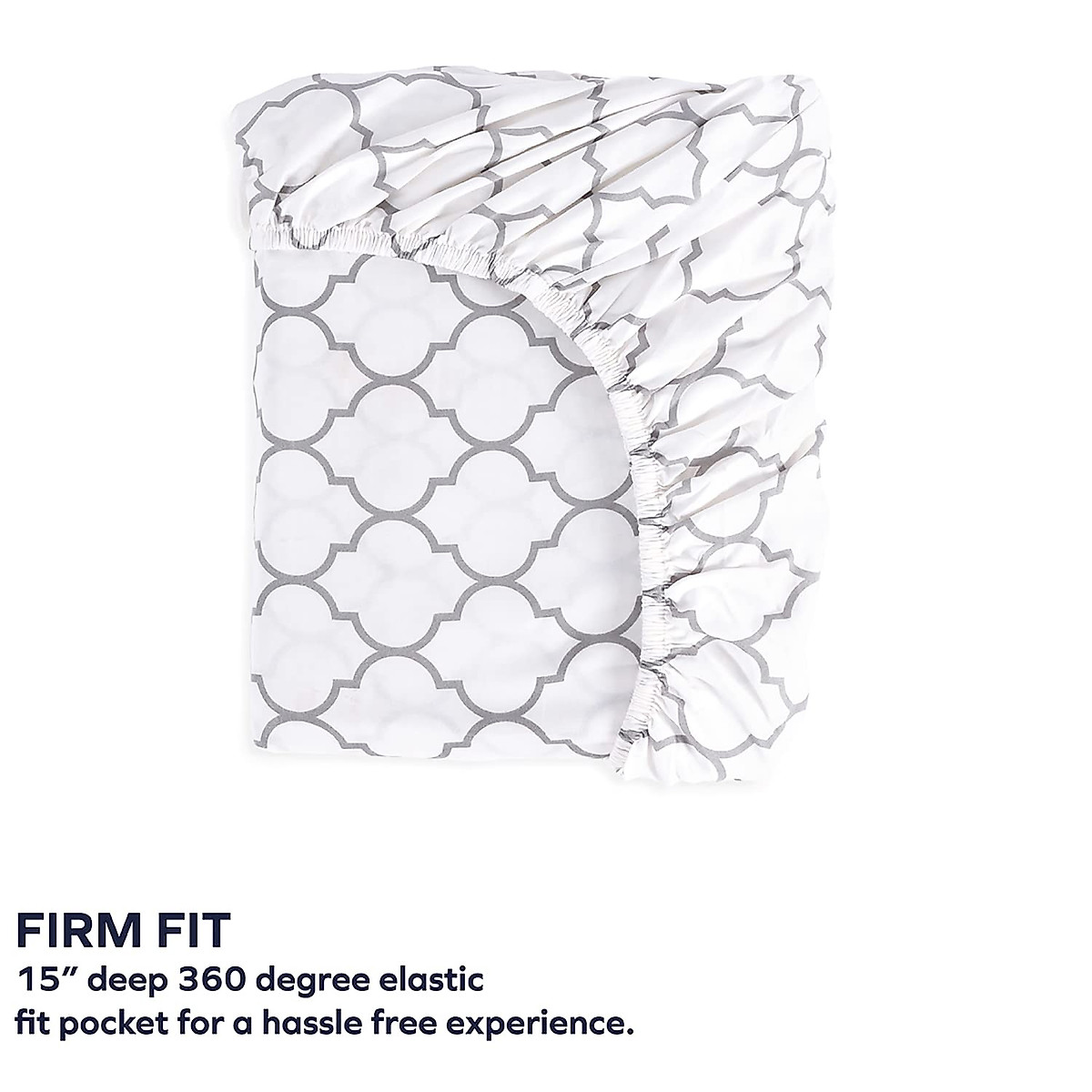 VISI-ONE BLC Full Quatrefoil Sheet Set, Super Soft Brushed Microfiber 1800 Thread Count Bedding, Extra Soft Cooling Bed Sheet, Deep Pocket up to 15-inch Mattress, Wrinkle, Fade, Shrink Resistant