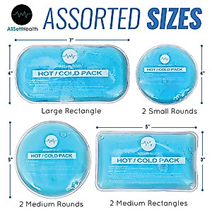 Reusable Hot and Cold Gel Ice Packs for Injuries | Cold Compress, Ice Pack, Gel Ice Packs, Cold Pack, Gel ice Pack, Cold Packs for Injuries | 7 Pack Blue