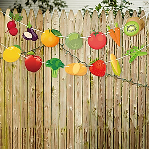 Uniwish Fruit and Vegetable Banner Farmers Market Party Decorations Garland Summer Fruit Garden Themed Baby Shower Birthday Party Supplies, Pre-Strung, NO DIY
