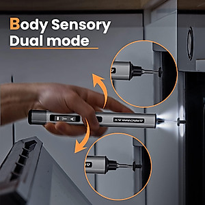 AM ARROWMAX Electric Screwdriver, Cordless Precision Screwdriver Set with 34 Magnetic Precision Bits, Smart Motion Control, IF Winning Design Tool Kit for Electronics Laptop Glasses (SES PRO) Grey