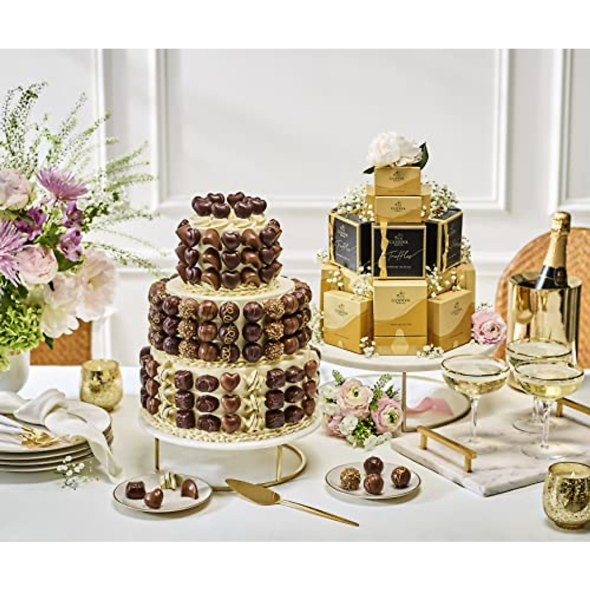 Godiva Chocolatier Assorted Chocolate Gold Gift Box, Pink Ribbon, Gourmet Chocolate, Gourmet Chocolates, Gifts for Her, Gifts for Women, 19 pc., Gift Set 1