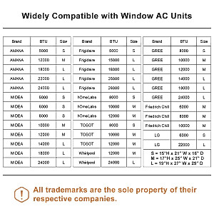 LBG Products Window Air Conditioner Cover 27''Wx19''Hx25''D for Outside AC Unit,Heavy Duty Winter AC Defender,Bottom Covered