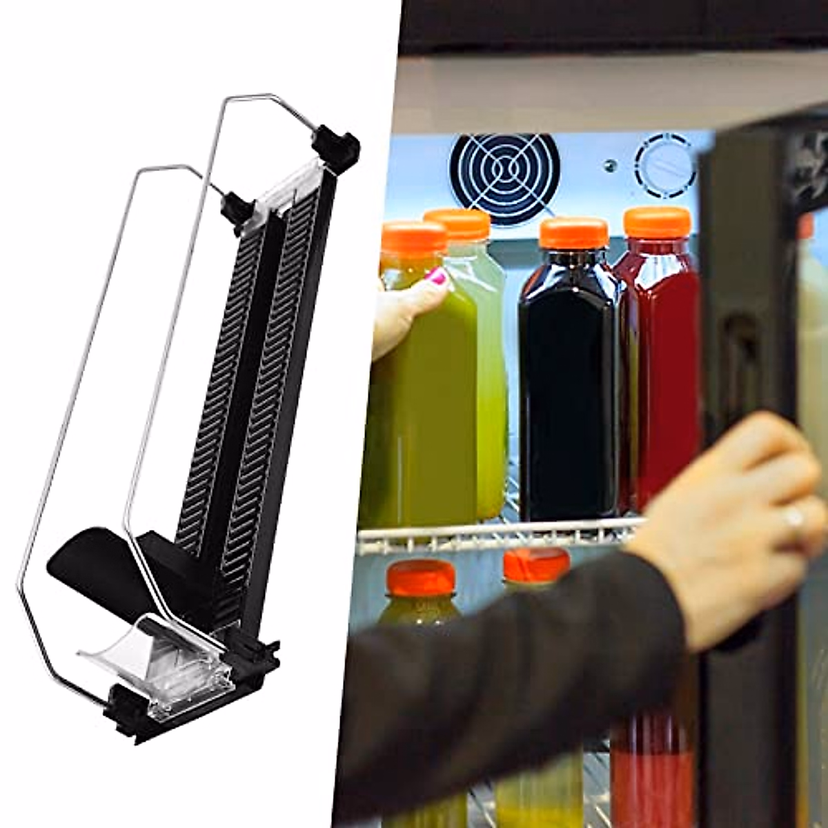 Yajuyi Drink Organizer Pusher Self Pushing Dispenser Bottle Drink Water Propeller Storage Rack Can for Fridge Pantry Vending Machine Accessories, 380-390mm