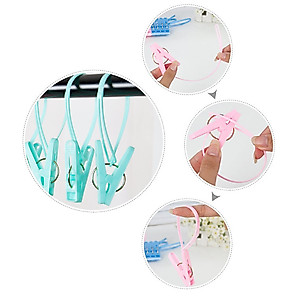 yueton Pack of 12 Clothes Peg Clip Pins Rope Hanging Clothesline Windproof Hanger (Multicolor)