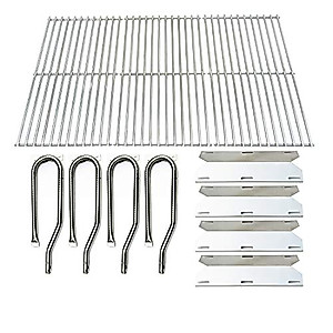 Direct Store Parts Kit DG129 Replacement for Jenn Air Gas Grill 720-0337 Gas Grill Burner,Heat Plate,Cooking Grid(Stainless Steel Burner+Stainless Steel Heat Plate+Solid Stainless Steel Cooking Grid)