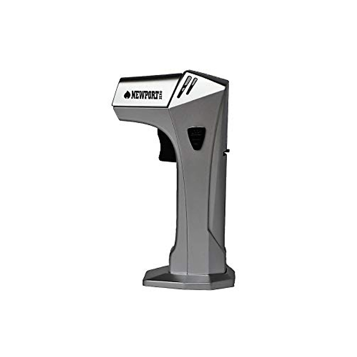 Newport Zero DF-117 Professional Blow Torch Refillable Kitchen Butane Torch Lighter with Safety Lock and Adjustable Flame for Desserts, Creme Brulee, BBQ and Baking (Silver)
