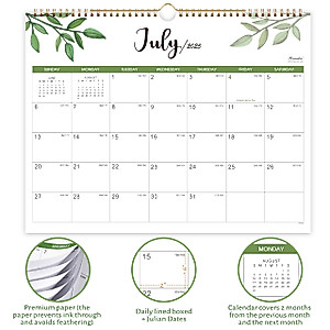 Wall Calendar 2023-2024 - 2 Yearly Wall Calendar 2023-2024, JULY 2023 - JUNE 2025, 14.8'' x 11.5'', Twin-Wire Binding, Large Blocks with Julian Dates, Perfect for Planning and Organizing Your Home and Office