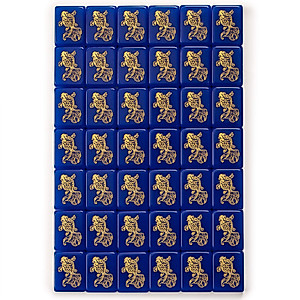 Yellow Mountain Imports American Mahjong Set, Koi Fish with Soft White Leatherette Case, Four Acrylic All-in-One Racks with Pushers, Wind Indicator, Dice, and Wright Patterson Count Scoring Coins