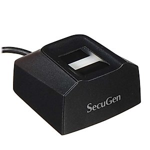 SecuGen HU20-A Hamster Pro 20 USB Fingerprint Reader, Black, 500 DPI Resolution, Automatic Finger Detection, Compatible with Third-party Algorithms