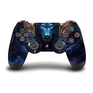 Dreamcatcher Wolf Art Mix Matte Vinyl Sticker Gaming Skin Case Cover Compatible With Sony PlayStation 4 PS4 Slim Console and DualShock 4 Controller
