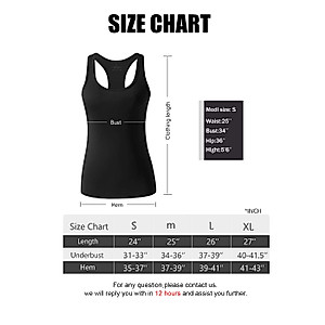 Cosy Pyro Workout Tank Tops for Women Racerback Yoga Tanks Basic Athletic Activewear-4 Packs Black/White/Gray/Pink M