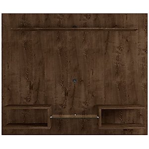 Manhattan Comfort Plaza Modern Floating Wall Entertainment Center with Display Shelves, 65.25", Rustic Brown