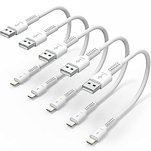 6 inch iPhone Charge Cable Short, 0.5ft 5Pack USB to Lightning Cord for Fast Charging Stations Compatible with Apple iPhone 12 11 Pro Max Xs 8 7 6 5 Plus, iPad Air/Mini