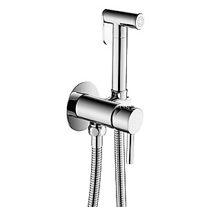 Boyuan Bidet Sprayer for Toilet High Pressure Handheld Bidet Sprayer Wall Mounted Cloth Diaper Sprayer Set Brass Bidet Toilet Sprayer with Hose,Angle Valve, Hot and Cold Water,Chrome