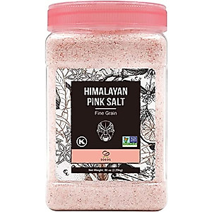 Soeos Himalayan Salt Fine Grain, 80oz (2.25kg), Non-GMO Himalayan Salt, Natural Pink Salt, Kosher Pink Sea Salt, Nutrient and Mineral Dense for Health, 5 Pound (Pack of 1)
