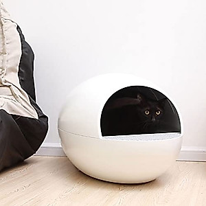 HONGFEISHANGMAO Cat Box Egg Shape Automatic Cat Litter Box Large Splash-Proof Cat Litter Box Semi-Enclosed Deodorant Cat Toilet Pet Supplies Cat Furniture