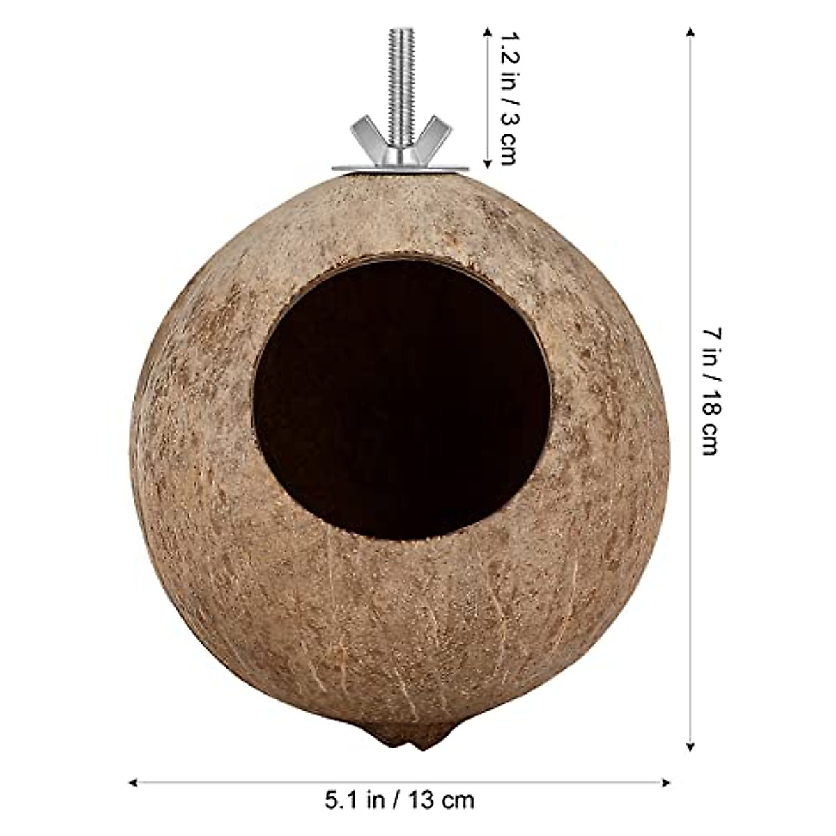 balacoo Coconut Shell Birds Nest- Natural Coconut Shell Bird Nest Keep Warm House Hut Cage for Pet Parrot Budgies Parakeet