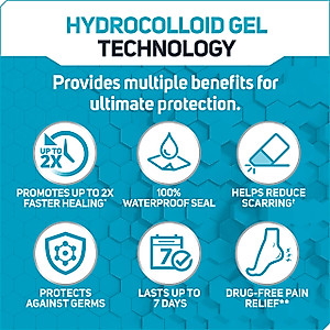 Care Science Hydrocolloid, Large, 2.3 in x 3 in, 4CT | 100% Waterproof Seal Promotes Up to 2X Faster Healing, Reduces Scarring, Drug-Free Pain Relief