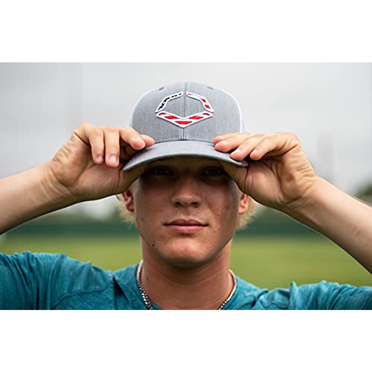 EvoShield USA Trucker Snapback Hat - Heather Grey/White