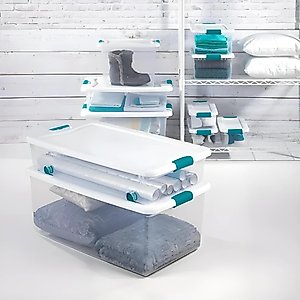 Large Storage Bins With Lids - Clear Plastic Storage Bins 32-qt, Versatile Storage Boxes With Lids For Easy Organizing, Perfect For Under Bed Storage Containers, Snacks, Crafts, Legos, Tools, LDX3358